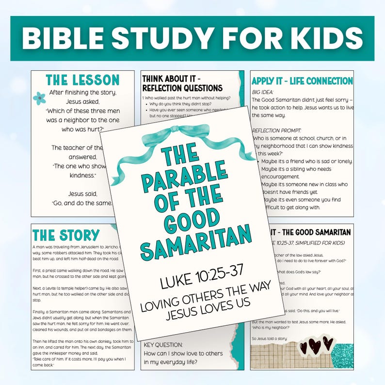Good Samaritan Kids Bible Study | Printable Christian Lesson (luke 10: ...