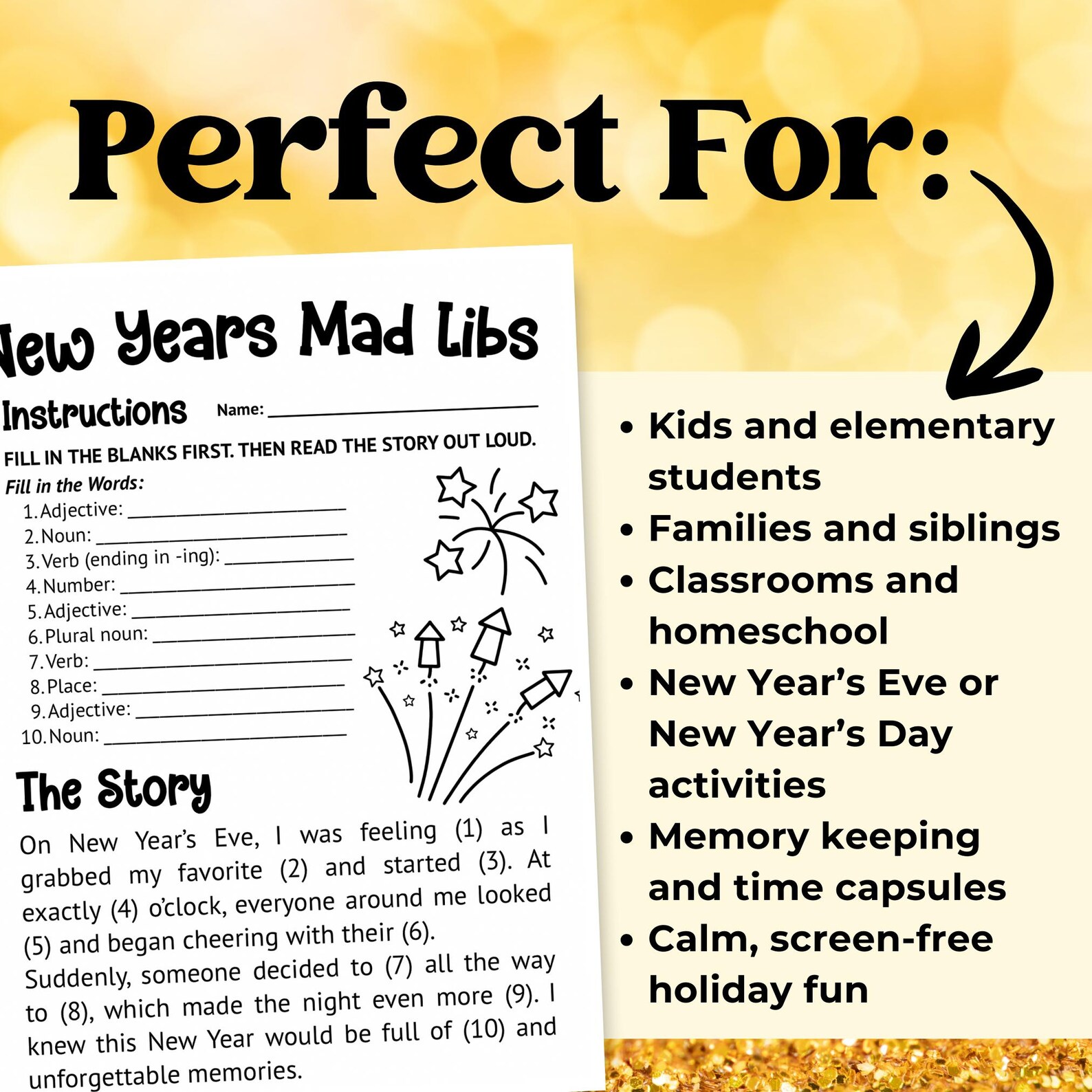 New Year Activity Printable Bundle | Kids & Family Worksheets (instant ...
