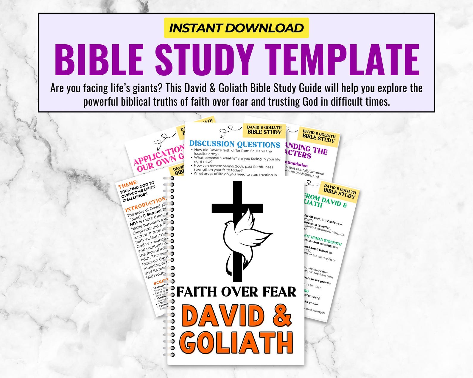 David & Goliath Bible Study | Faith Over Fear | Sunday School ...