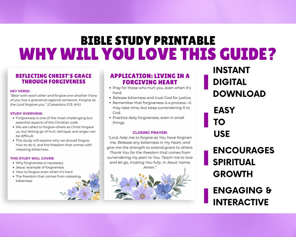 Forgiveness Bible Study Guide | Printable Christian Devotional ...