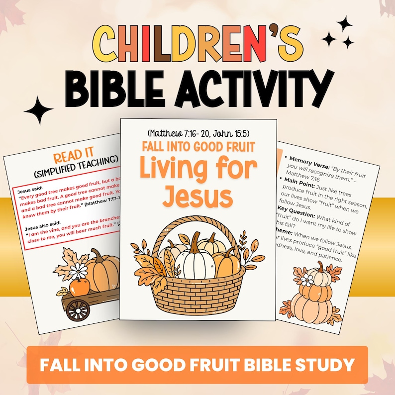 Fall Bible Study for Kids: Fruit of the Spirit, Sunday School ...