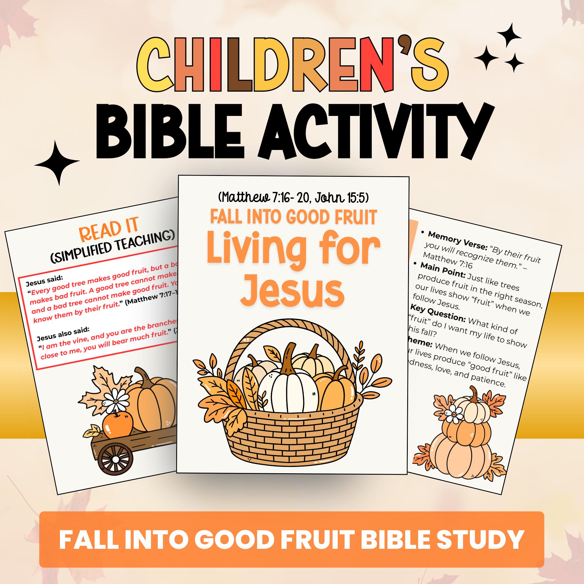 Fall Bible Study for Kids: Fruit of the Spirit, Sunday School ...