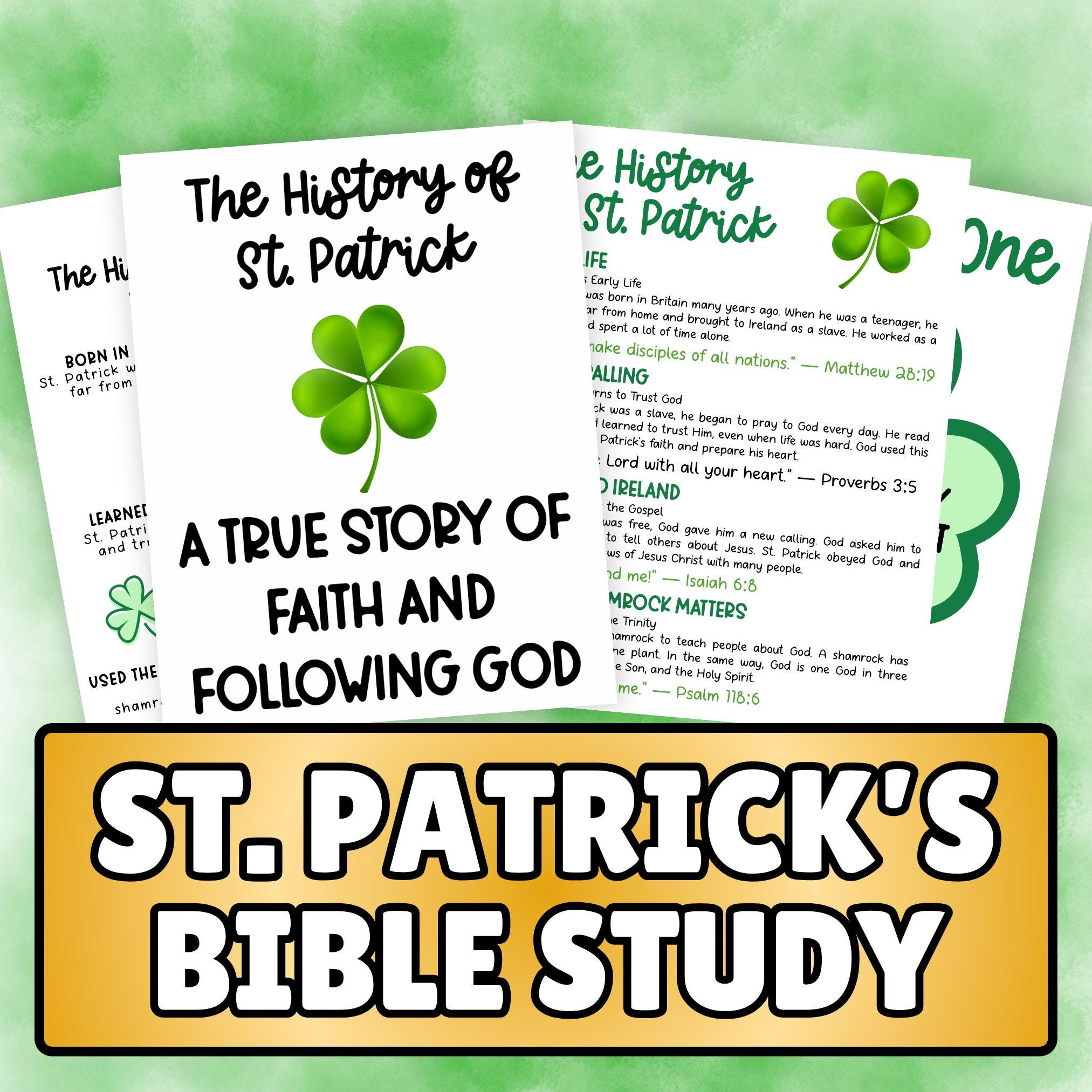 Christian St. Patrick's Day Printable | Trinity Shamrock Lesson (PDF ...