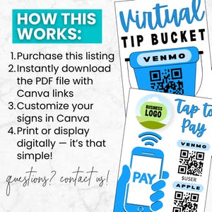 Customizable Business Table Sign Bundle: QR Code, Vendor Display (canva ...