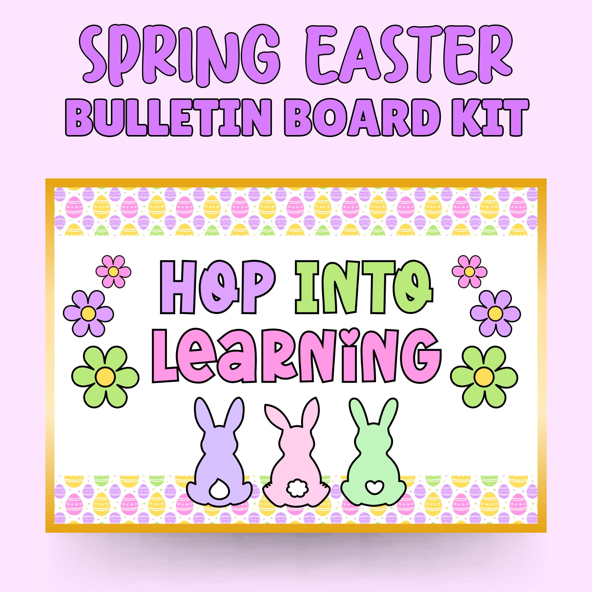 Spring Classroom Bulletin Board Kit | Easter Bunny Decor (digital ...