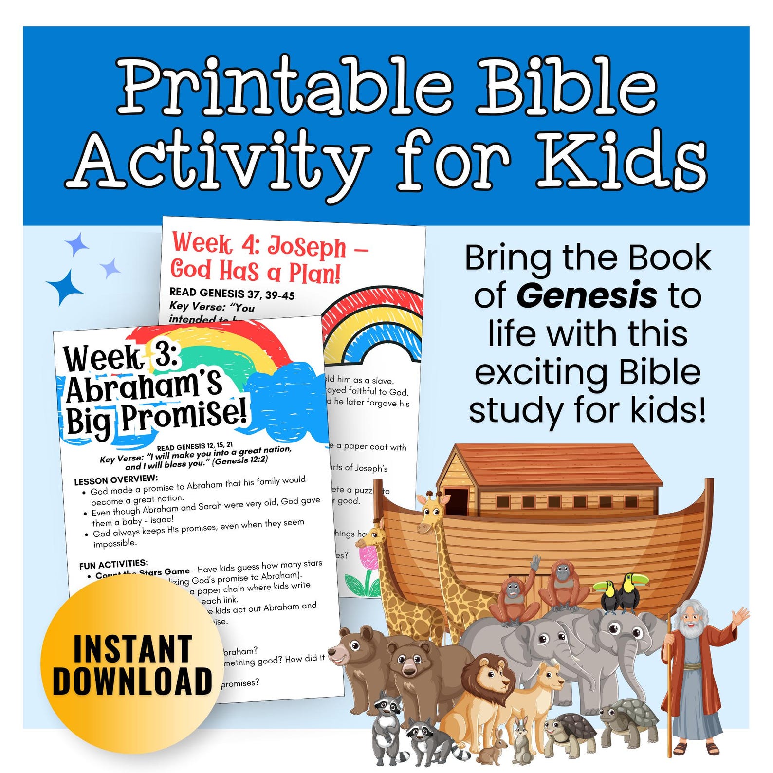 Genesis Bible Study for Kids: Printable Activities & Lessons (PDF) - Etsy
