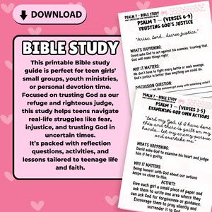 Teen Girls Bible Study: Psalm 7 Printable Guide (digital Download) - Etsy