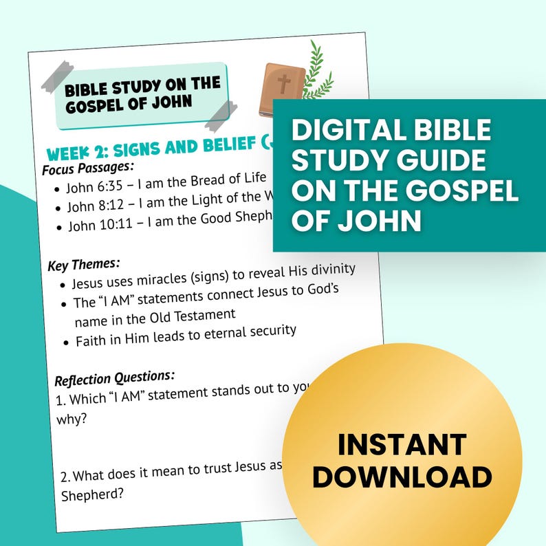 Gospel of John Bible Study: Printable Christian Devotional (digital ...