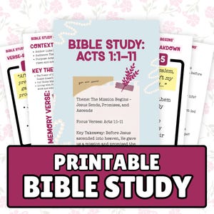 Book of Acts 1 Bible Study Guide | Christian Printable (digital ...