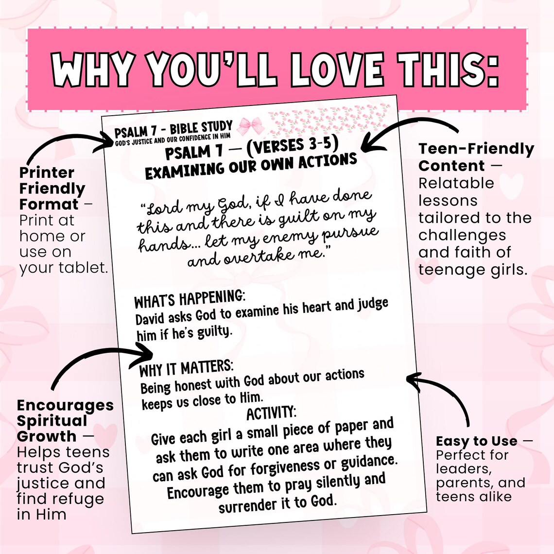 Teen Girls Bible Study: Psalm 7 Printable Guide (digital Download) - Etsy