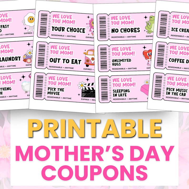 Mother’s Day Printable Coupons | Instant Download | Handmade Gift Idea ...