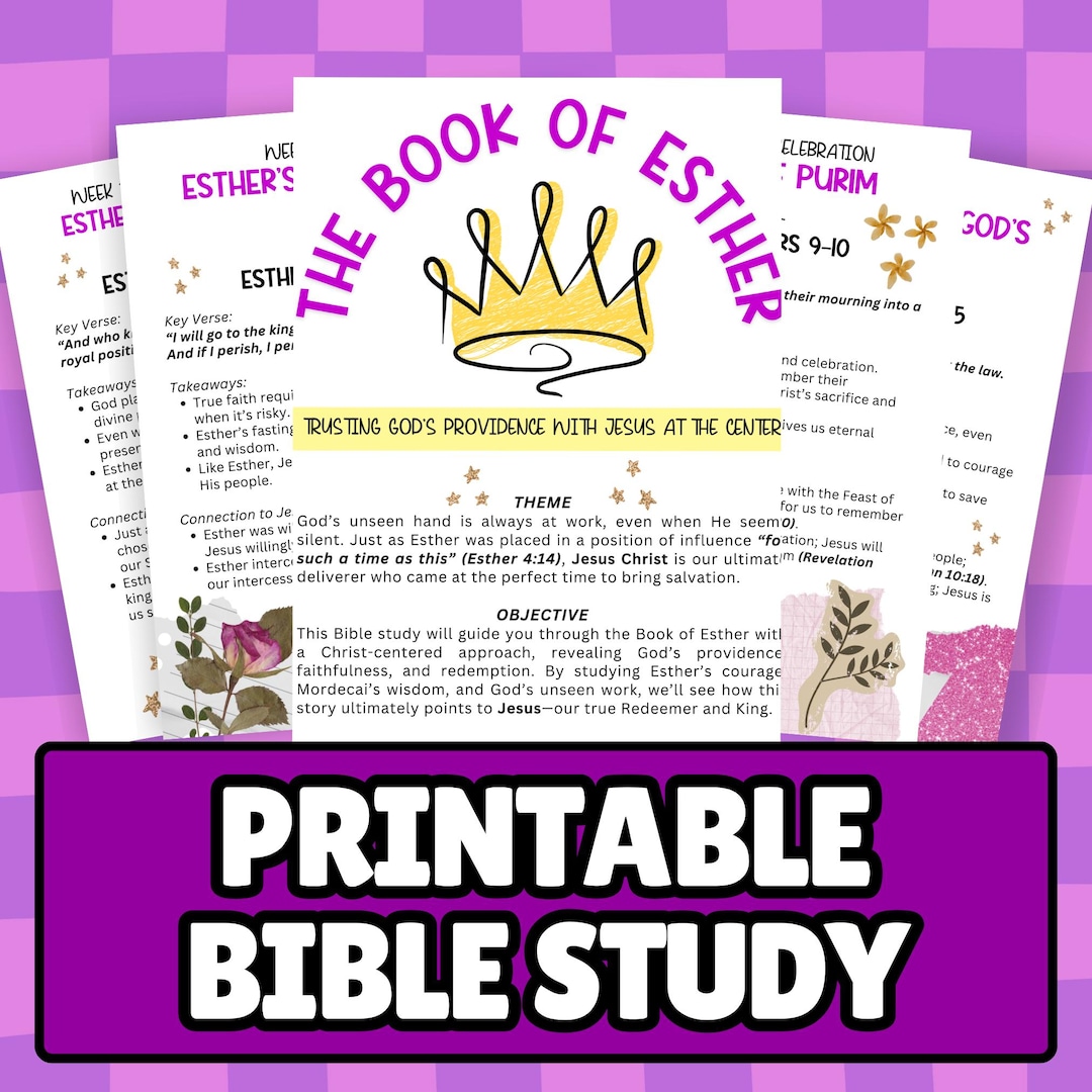 Esther Bible Study Guide: Christian Women's 4-week Curriculum (digital ...
