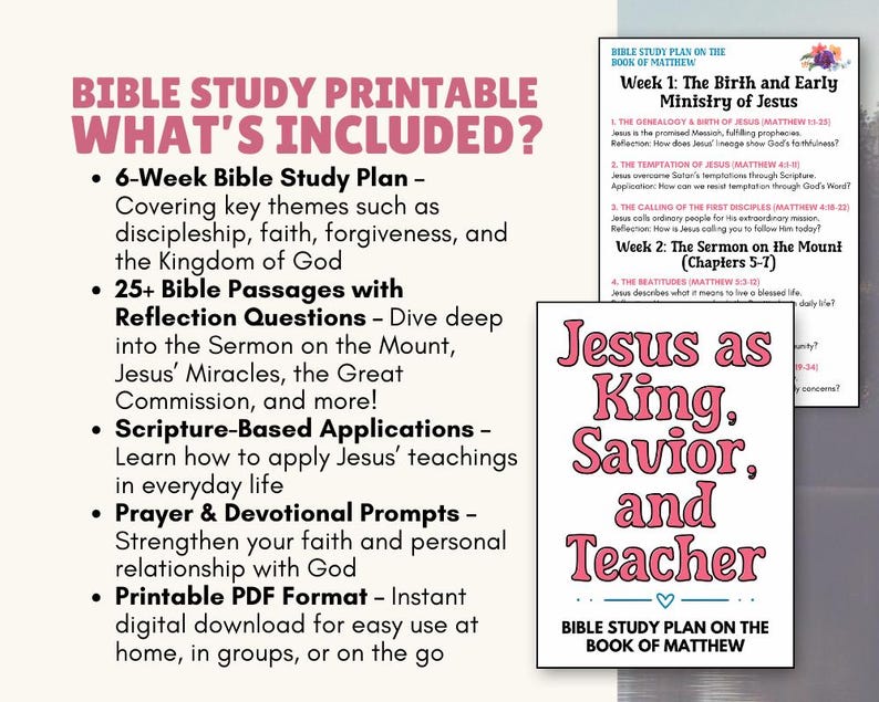 Matthew Bible Study Guide | Printable Christian Devotional | Sunday ...
