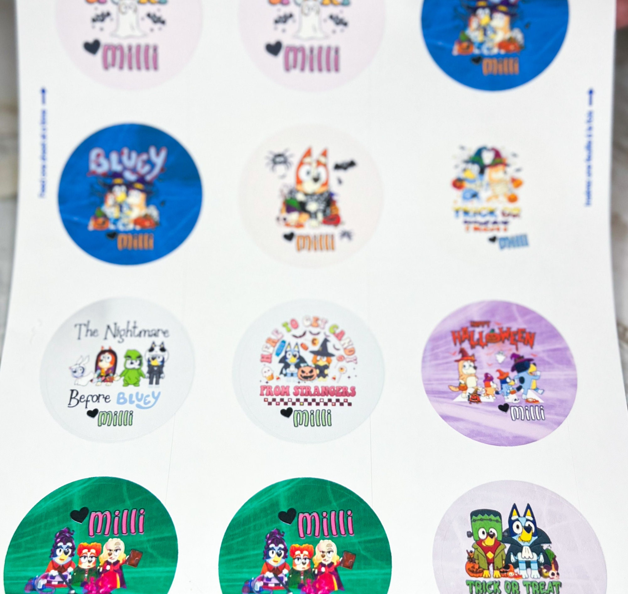 Custom Halloween Stickers / Bluey / Halloween Stickers / Pumpkin ...