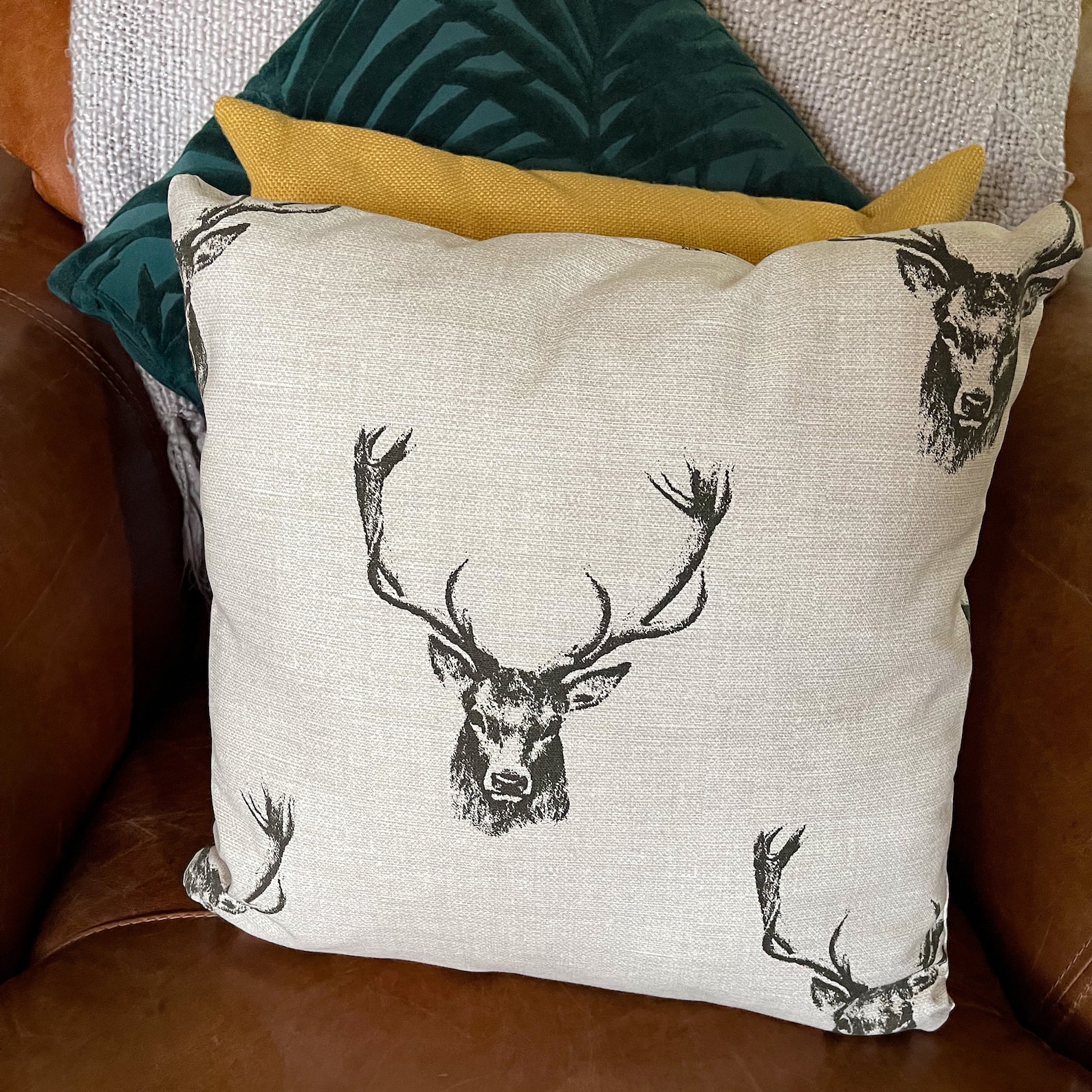 Stag cushion cover Handmade Gifts Present | Etsy