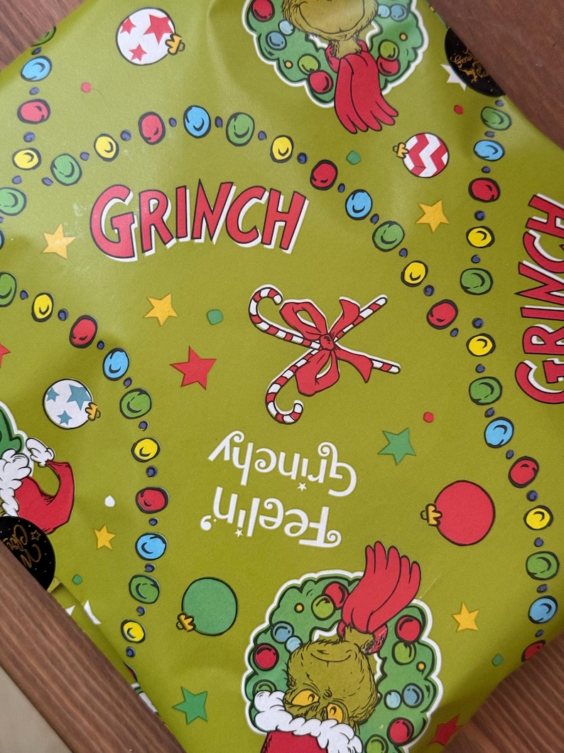 Your Item Gift Wrapped With the Grinch Christmas Wrapping Paper - Etsy