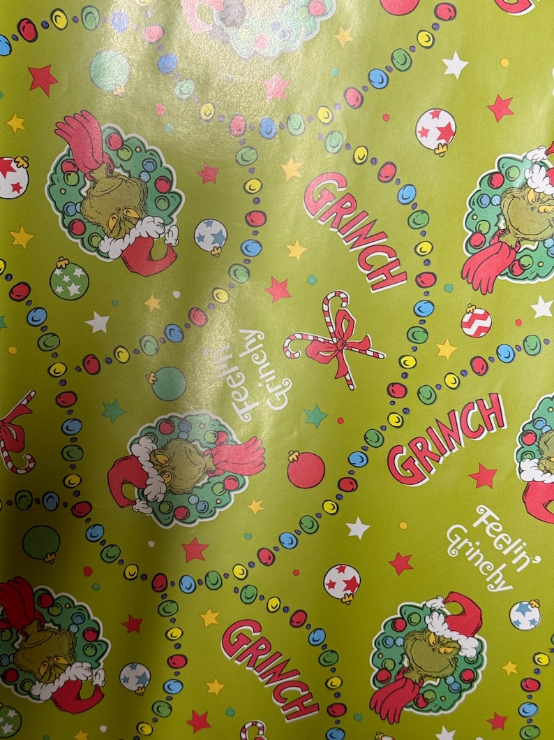 Christmas Wrapping Paper Grinch - Etsy