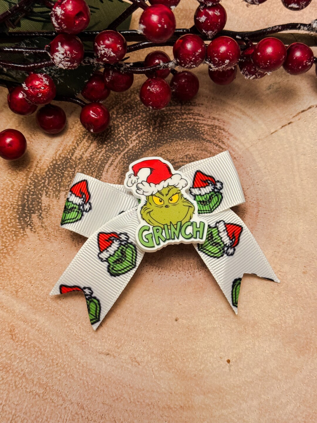 The Grinch Christmas Hair Bow , Clip , Slide , Girls , Toddler ...