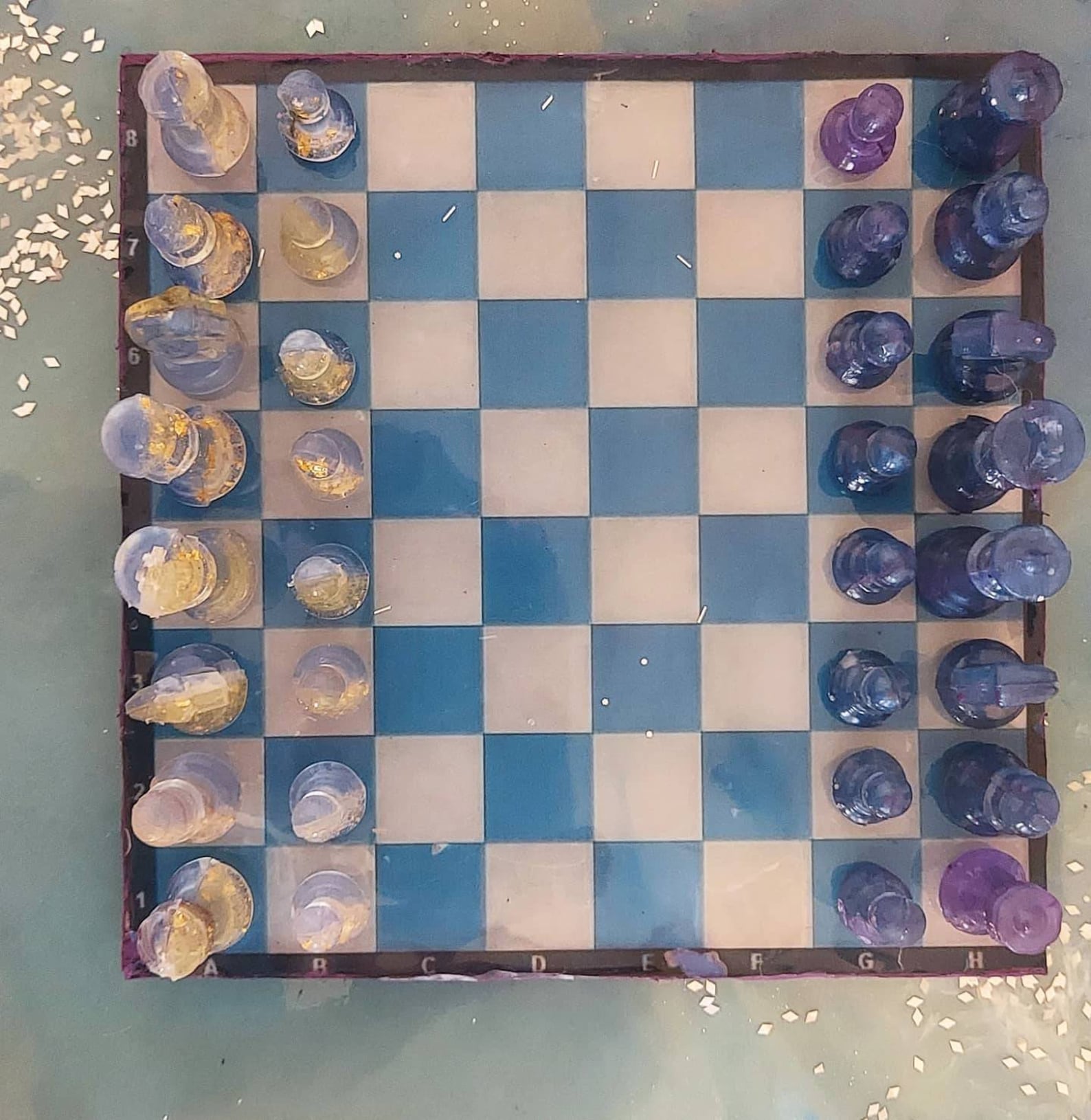 Epoxy Resin Chess Set Man Gift, Present Idea Office, Room Decoration ...