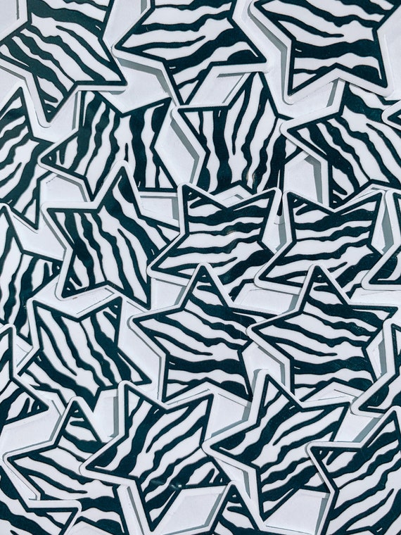 Zebra Print Star Sticker | Etsy