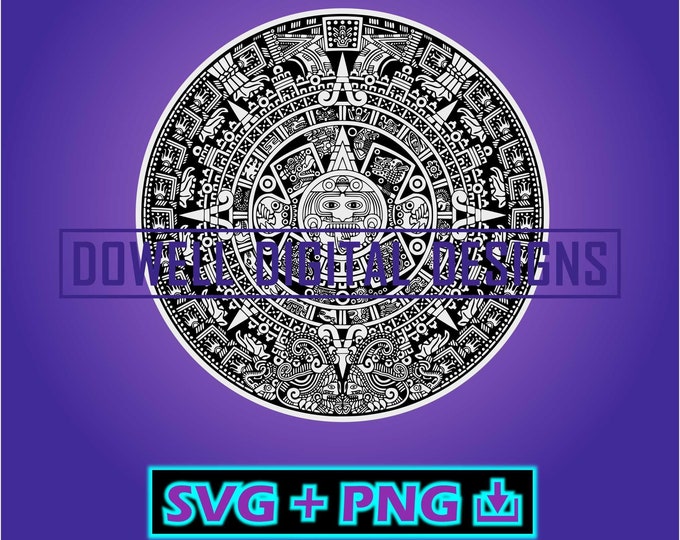 Calendario azteca SVG / Calendario maya intrincado PNG, Eps, DXF ...