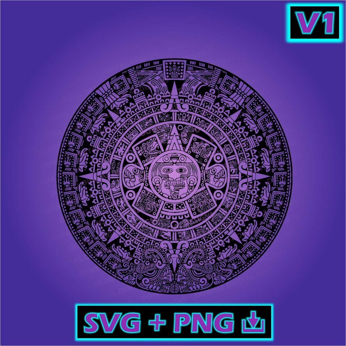 Aztec Calendar Instant Download SVG PNG Cut File - Etsy Canada