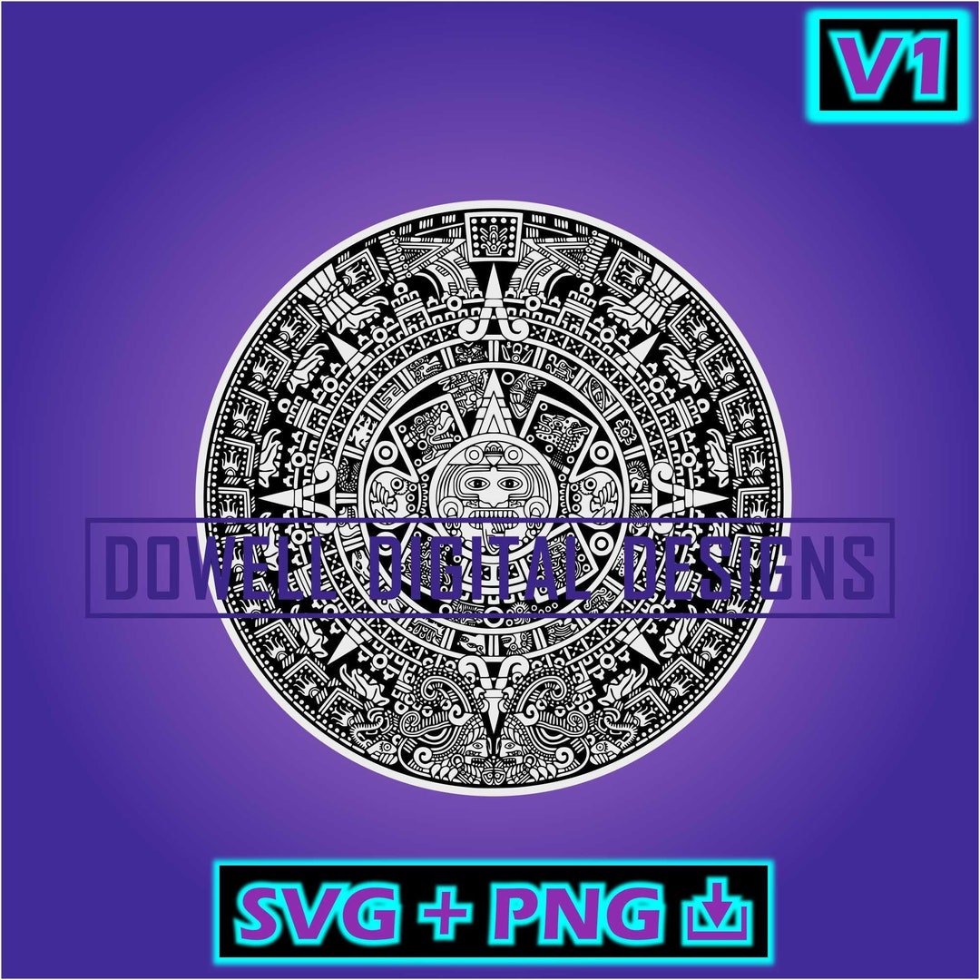 Aztec Calendar- Instant Download - SVG - PNG - Print, Cut File, Svg for ...