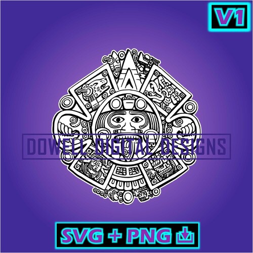 Aztec Calendar Instant Download SVG PNG Print Cut - Etsy