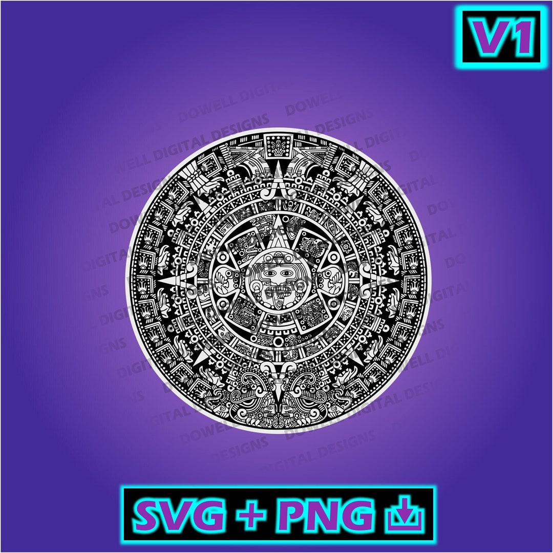 Aztec Calendar Instant Download SVG PNG Cut File - Etsy