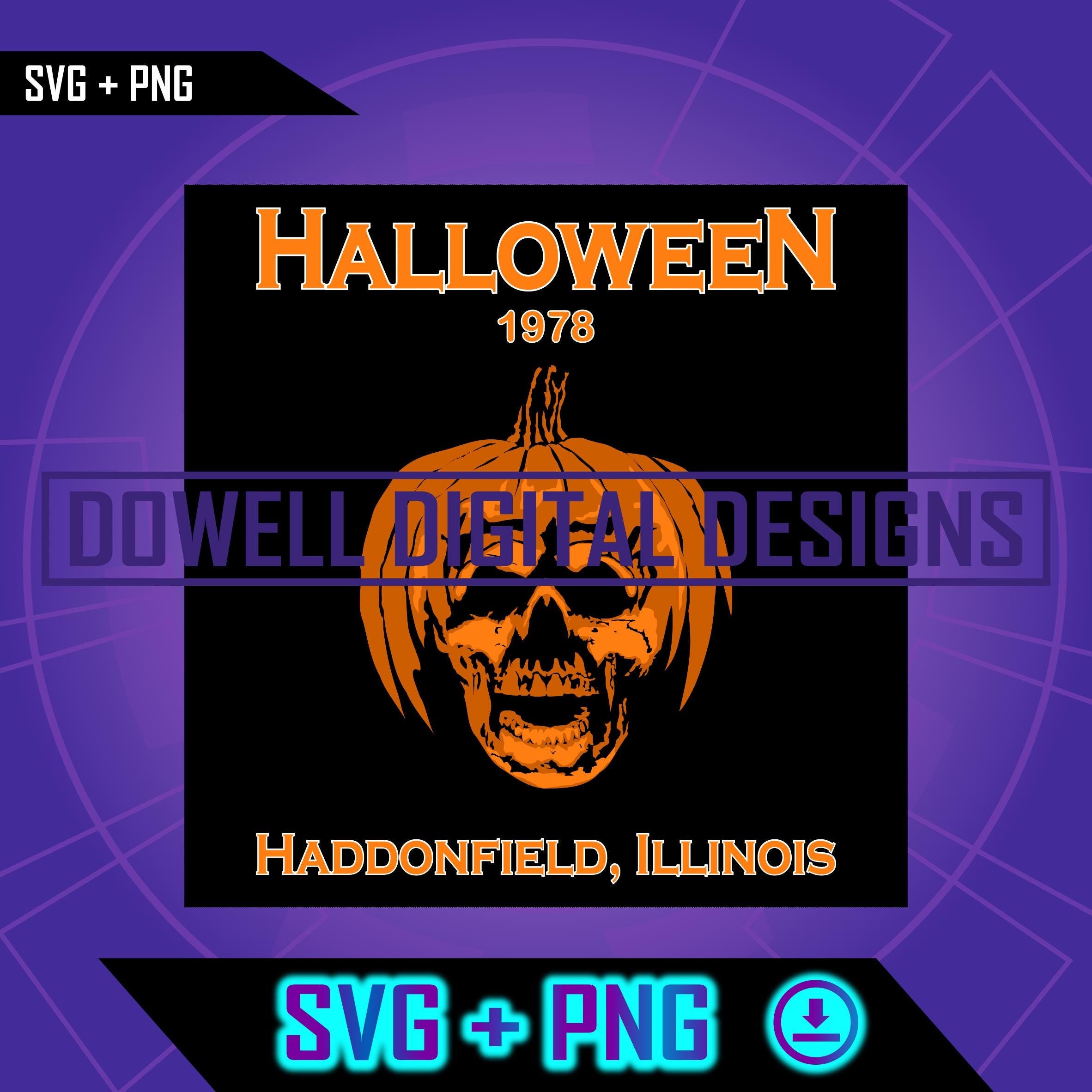 Halloween 1978 Haddonfield Illinois - Skull - Instant Download - SVG ...