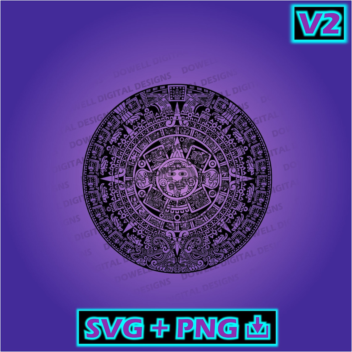Aztec Calendar Instant Download SVG PNG Cut File - Etsy