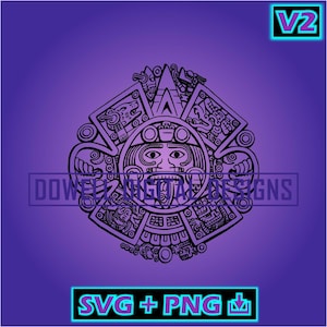 Cara del calendario azteca - Descarga instantánea - SVG - PNG ...