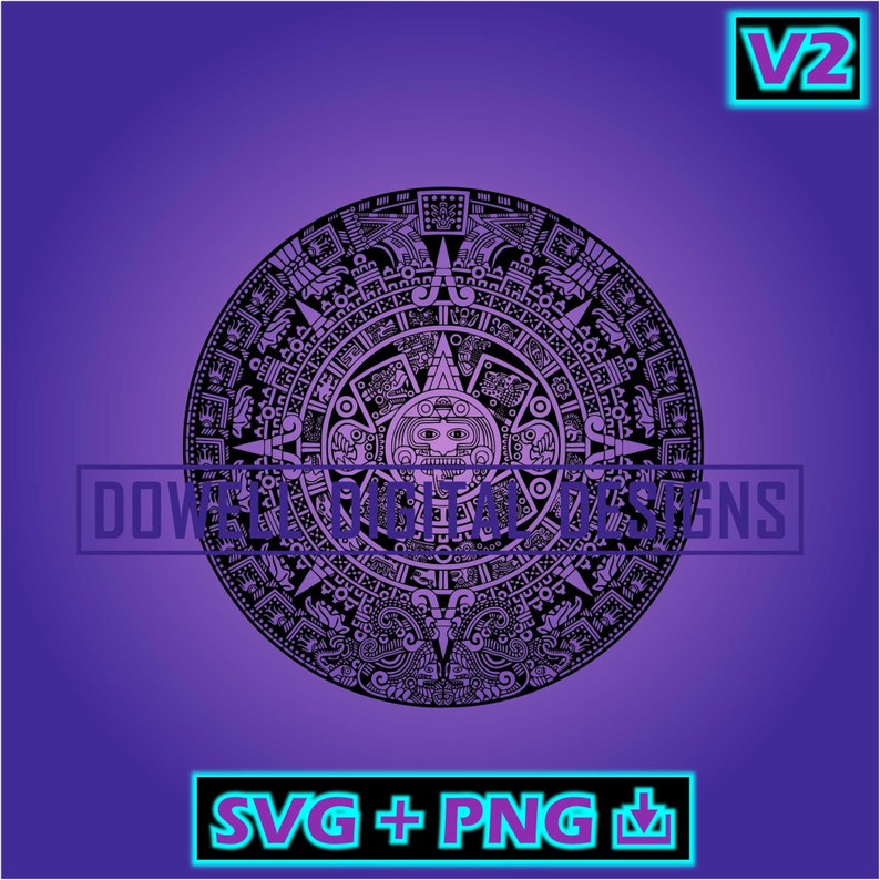 Aztec Calendar- Instant Download - SVG - PNG - Print, Cut File, Svg for ...