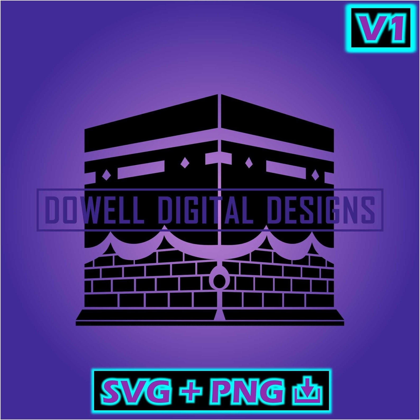 Kaaba - Instant Download - SVG - PNG - Print, Cut File, Mecca, Mosque ...