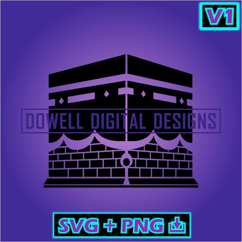 Kaaba - Instant Download - SVG - PNG - Print, Cut File, Mecca, Mosque ...