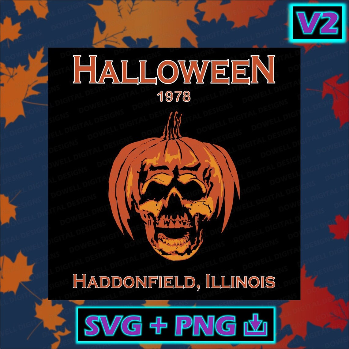 Halloween 1978 Haddonfield Illinois Skull Instant Download - Etsy