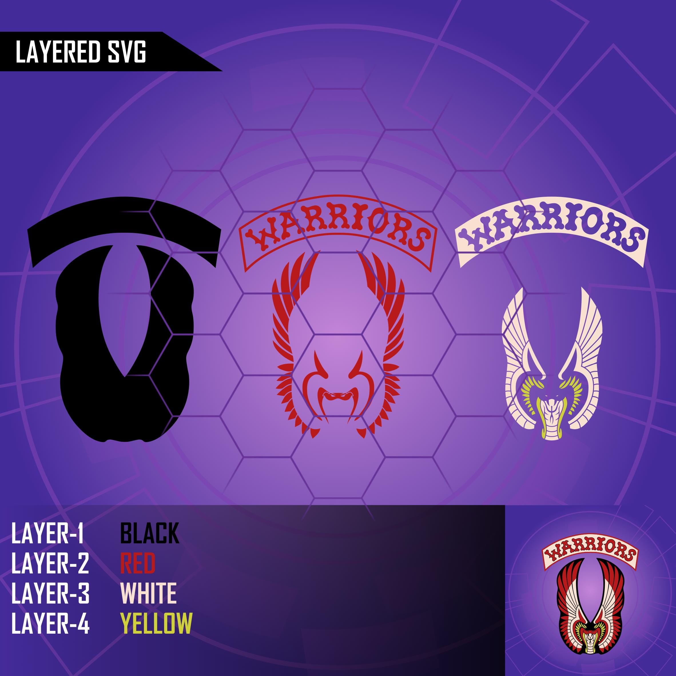 The Warriors - Instant Download - SVG - PNG - Print, Cut File, Layered ...