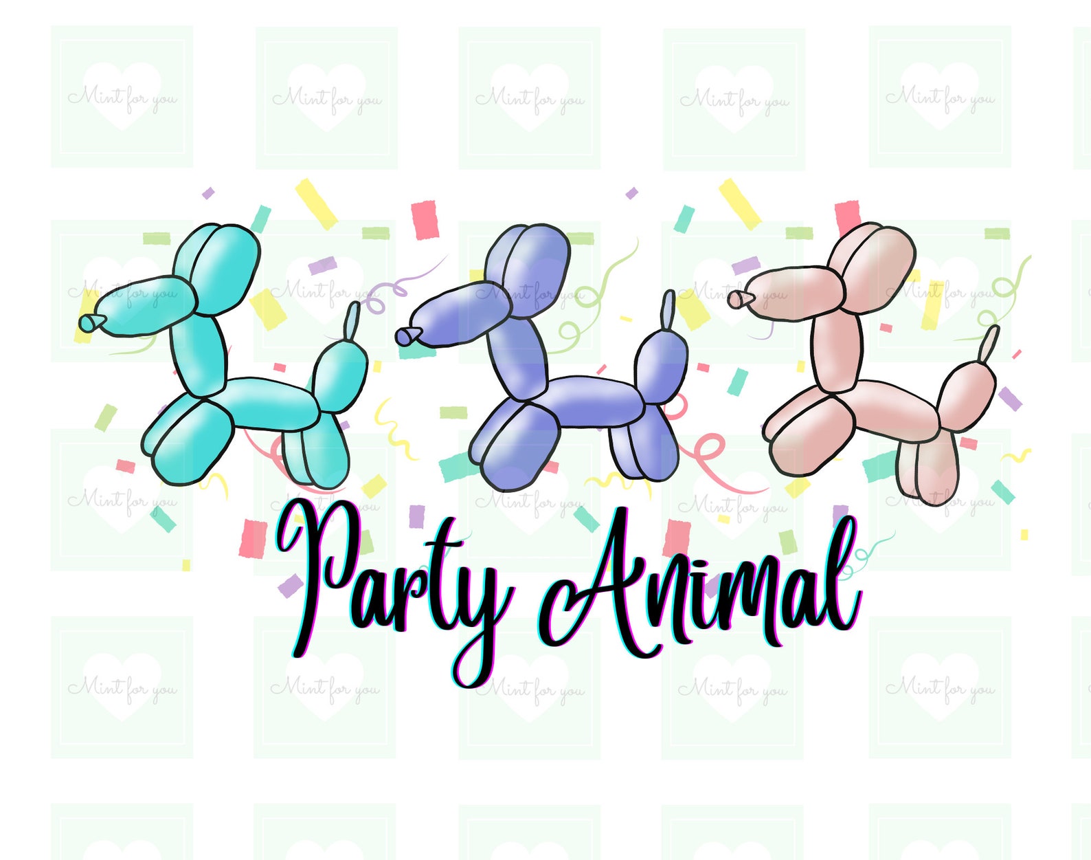 Party Animal PNG, Instant Download, Party Hat, Confetti, Funny PNG ...