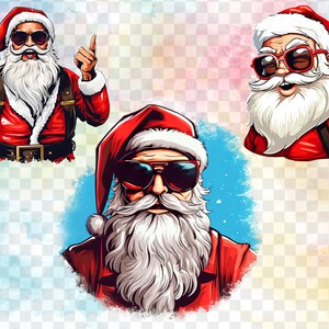 Cool Santa With Sunglasses PNG Transparent Designs, Magical Christmas ...