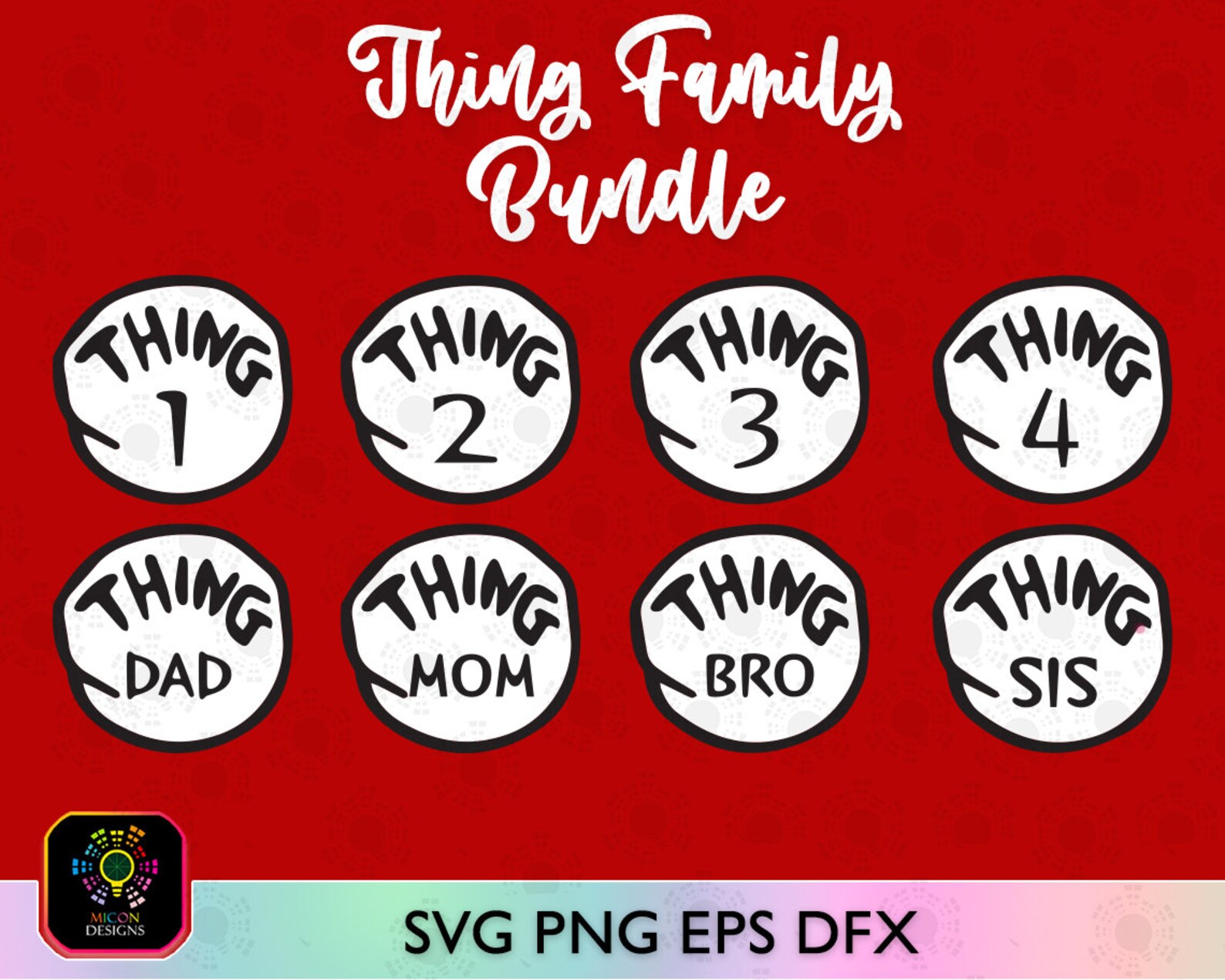 Thing 1 Thing 2 SVG Thing Family Svg Thing 3 Thing 4 Thing - Etsy UK