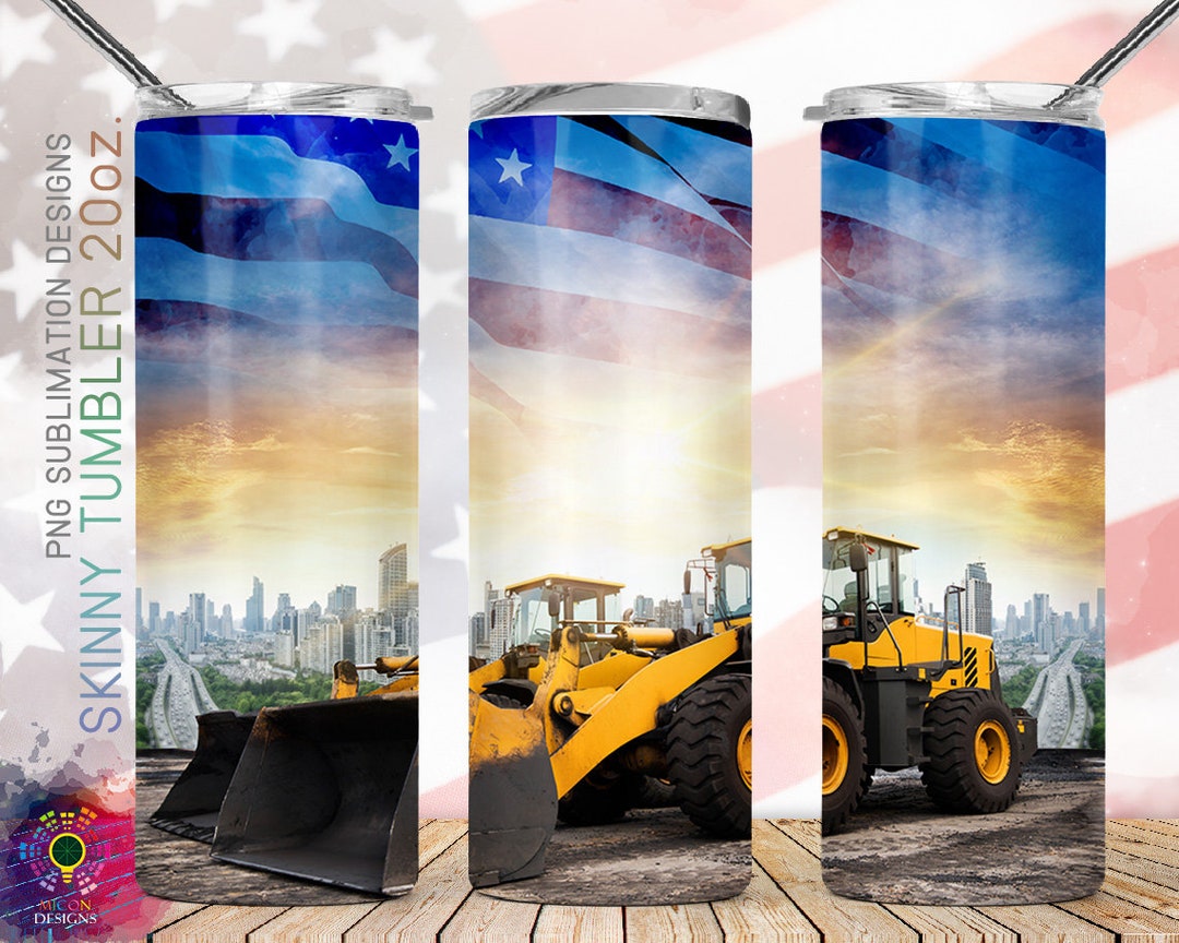 20oz Skinny Tumbler Bulldozer Wheel Loader PNG Sublimation Designs ...