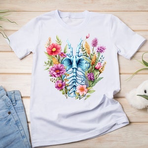 Watercolor Anatomy With Flowers Pastel Color Clipart, Florals Human ...