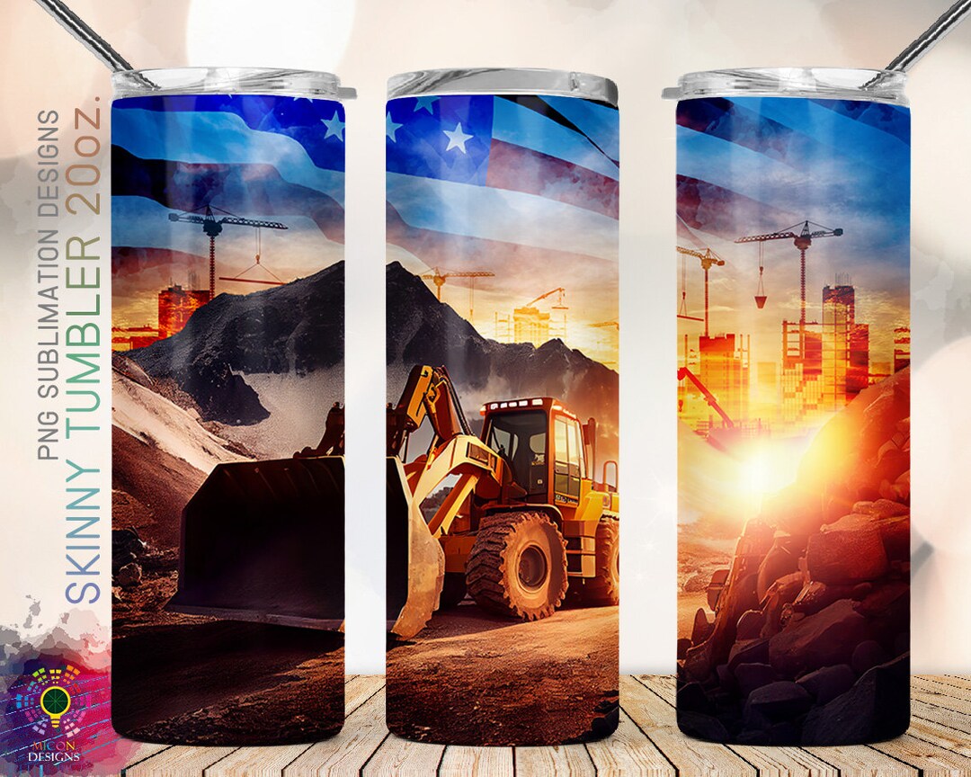 20oz Skinny Tumbler Heavy Duty Front End Loader PNG Sublimation Designs ...