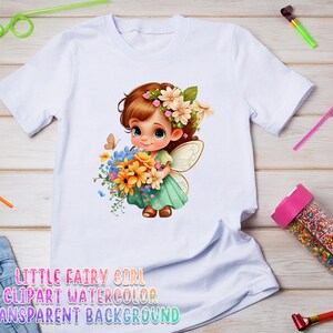 Cute Fairy With Flowers Clipart Bundle PNG Sublimation Designs, Little ...