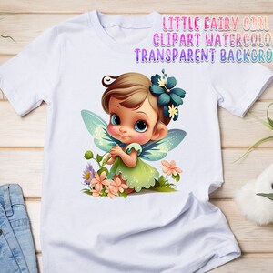 Cute Fairy With Flowers Clipart Bundle PNG Sublimation Designs, Little ...