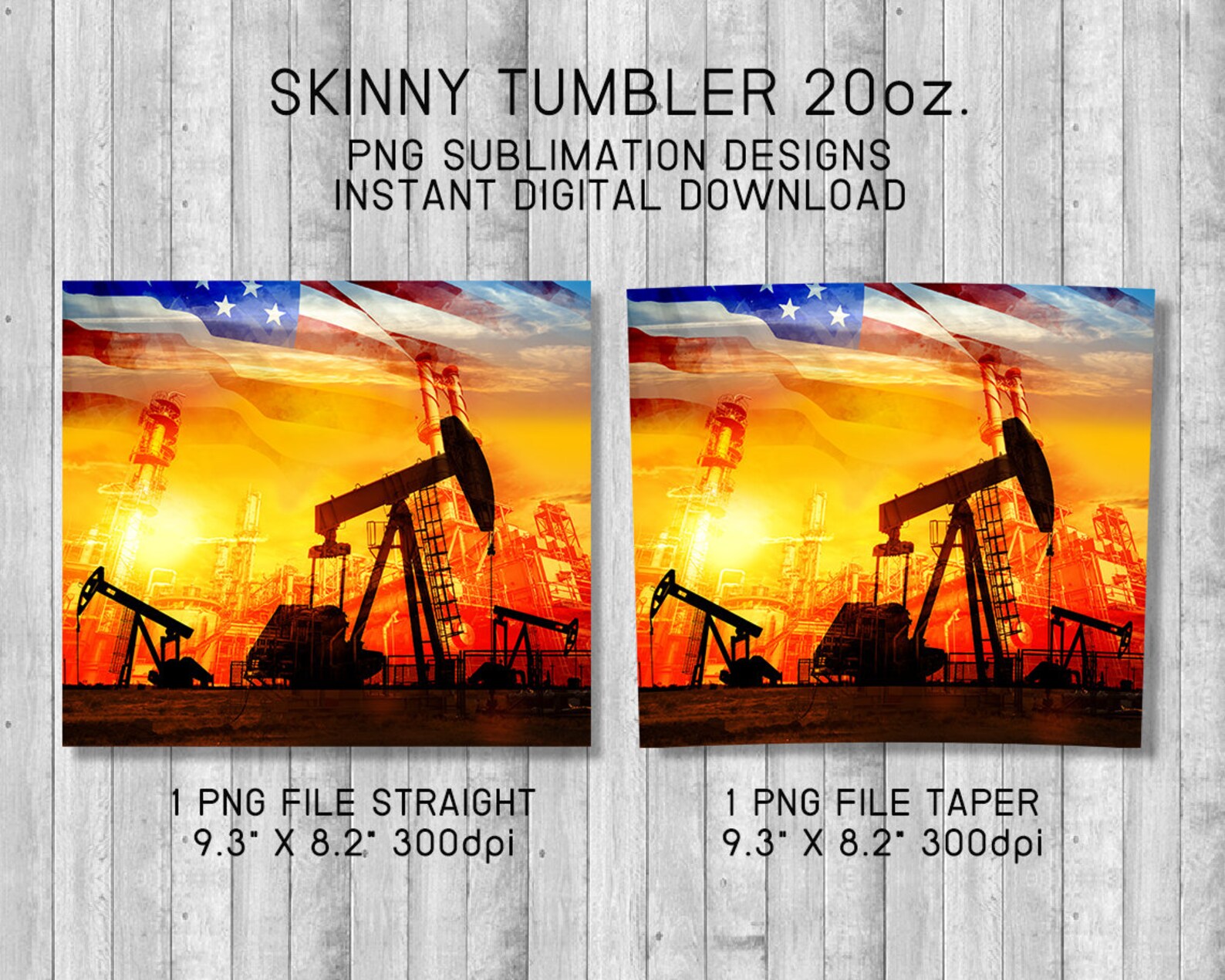 20oz Skinny Tumbler Oilfield Pump Jack American Flag Sunset - Etsy