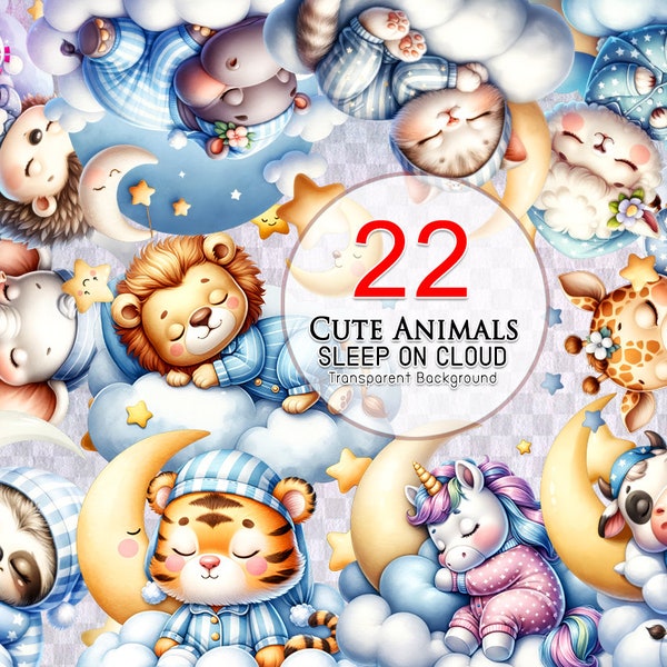 Sleeping Animals Clipart - Etsy