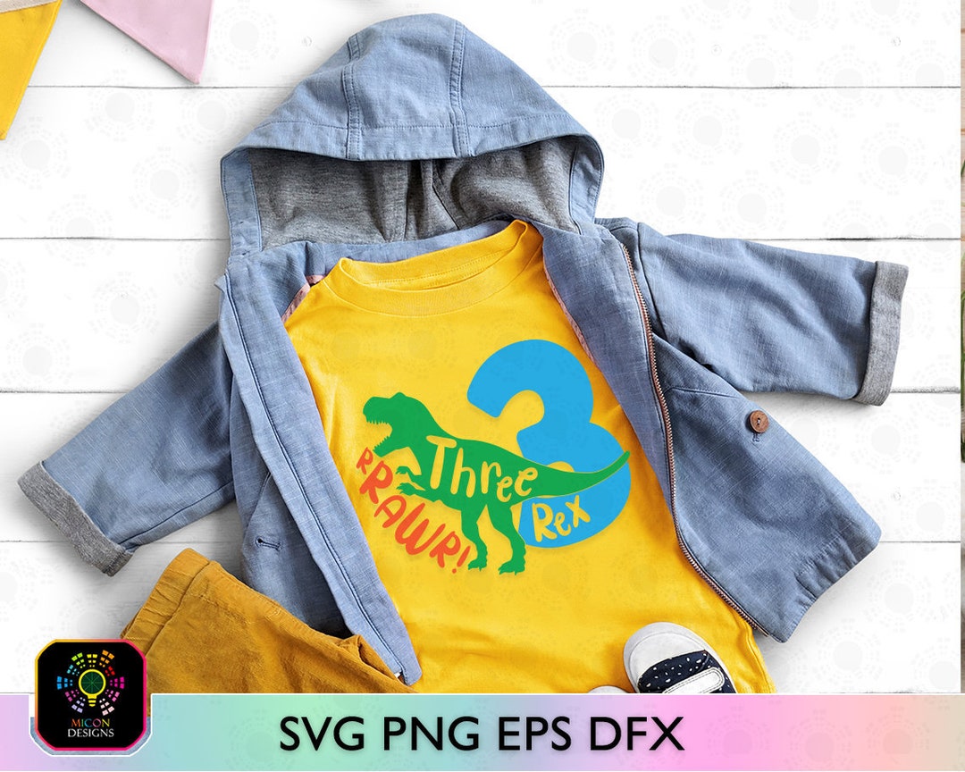 Rawr! Three Rex Birthday Svg, Dinosaur Birthday Boy Svg, Three Rex Svg ...