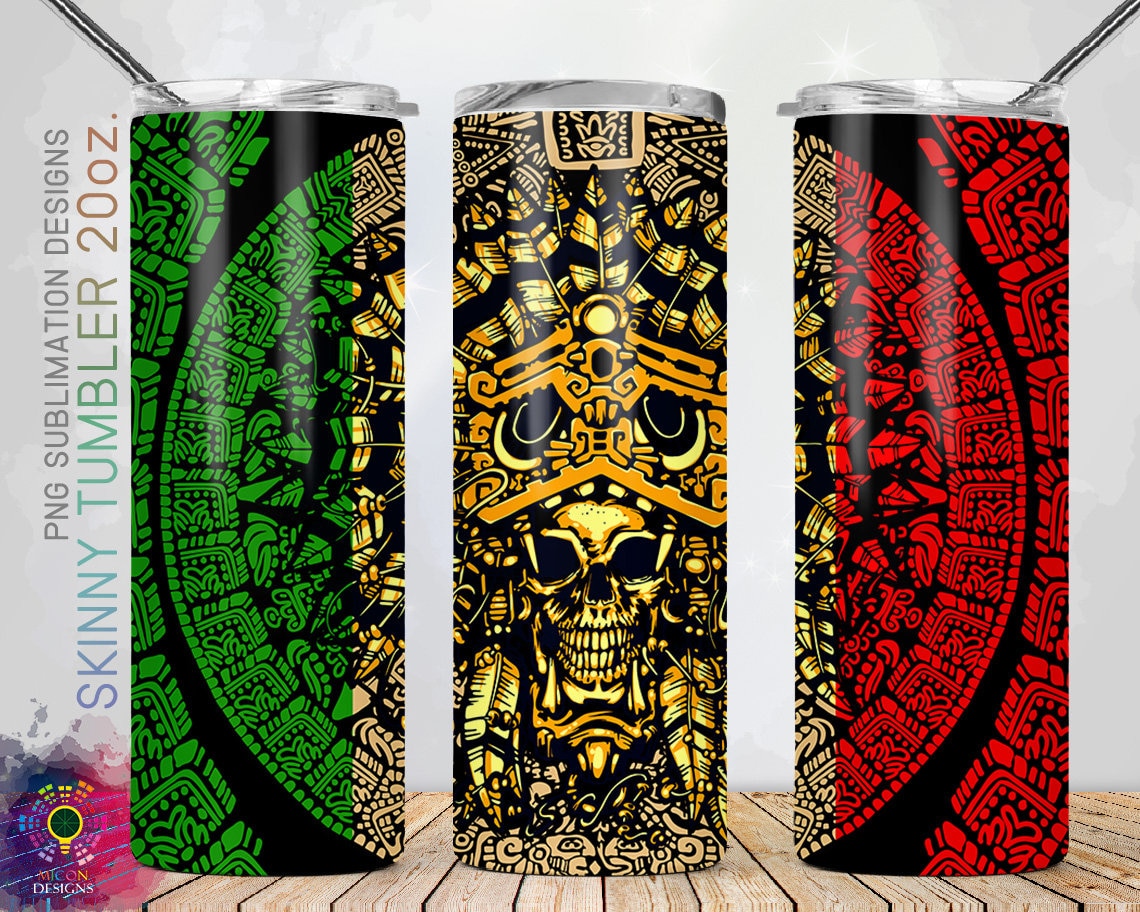20oz Skinny Tumbler Aztec Calendar PNG Sublimation Designs - Etsy