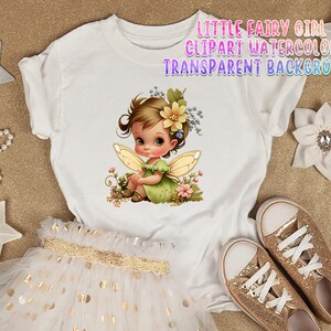 Cute Fairy With Flowers Clipart Bundle PNG Sublimation Designs, Little ...